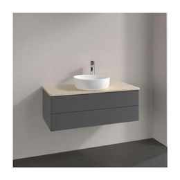 Villeroy & Boch Villeroy und Boch Antao Waschtisch-Unterschrank K20153GK 100x36x50cm, Hahnloch, Waschbeckenplattenfarbe botticino, anthracite matt lacquer