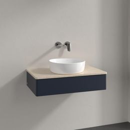 Villeroy & Boch Villeroy und Boch Antao Waschtisch-Unterschrank K08013HG 80x19x50cm, Waschbeckenplattenfarbe botticino, midnight blue matt lacquer