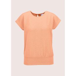 Madeleine Mode Kurzarmshirt MADELEINE "Shirt &Auml;rmelloses Rundhals-Shirt, Uni", Damen, Gr. 34, orange (pfirsich), Obermaterial: 96% Polyester PES. 4% Elasthan EL., Modern, normal, Shirts