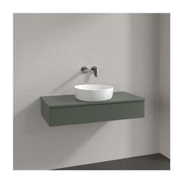 Villeroy & Boch Villeroy und Boch Antao Waschtisch-Unterschrank L09150HL mit Beleuchtung, 1 Auszug, 1000 x 190 x 500 mm, Front mit Struktur, Leaf Green Matt Lacquer / Leaf Green Matt Lacquer