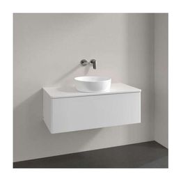 Villeroy & Boch Villeroy und Boch Antao Waschtisch-Unterschrank L31050GF mit Beleuchtung, 1 Auszug, 1000 x 360 x 500 mm, Front ohne Struktur, Glossy White Lacquer / Glossy White Lacquer