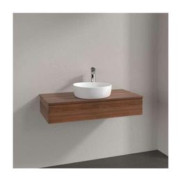 Villeroy & Boch Villeroy und Boch Antao Waschtisch-Unterschrank L09152HM mit Beleuchtung, 1 Auszug, 1000 x 190 x 500 mm, Front mit Struktur, Warm Walnut / Warm Walnut