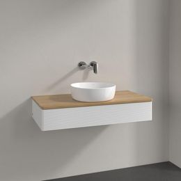 Villeroy & Boch Villeroy und Boch Antao Waschtisch-Unterschrank K09111GF 100x19x50cm, Waschbeckenplattenfarbe honey oak, glossy white lacquer