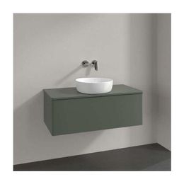Villeroy & Boch Villeroy und Boch Antao Waschtisch-Unterschrank L31010HL mit Beleuchtung, 1 Auszug, 1000 x 360 x 500 mm, Front ohne Struktur, Leaf Green Matt Lacquer / Leaf Green Matt Lacquer