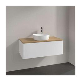 Villeroy & Boch Villeroy und Boch Antao Waschtisch-Unterschrank K31051MT 100x36x50cm, Hahnloch, Waschbeckenplattenfarbe honey oak, white matt lacquer