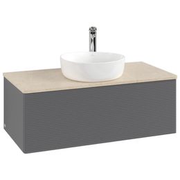 Villeroy & Boch Villeroy und Boch Antao Waschtisch-Unterschrank K31153GK 100x36x50cm, Hahnloch, Waschbeckenplattenfarbe botticino, anthracite matt lacquer