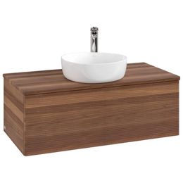 Villeroy & Boch Villeroy und Boch Antao Waschtisch-Unterschrank L31152HM 100x36x50cm, Hahnloch, Waschbeckenplattenfarbe warm walnut, warm walnut