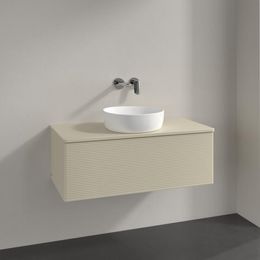 Villeroy & Boch Villeroy und Boch Antao Waschtisch-Unterschrank L31110HJ mit Beleuchtung, 100x36x50cm, Waschbeckenplattenfarbe Lack, silk grey matt lacquer