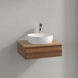 Villeroy & Boch Villeroy und Boch Antao Waschtisch-Unterschrank K07051HM 60x19x50cm, Hahnloch, Waschbeckenplattenfarbe honey oak, warm walnut