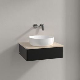 Villeroy & Boch Villeroy und Boch Antao Waschtisch-Unterschrank K07013PD 60x19x50cm, Waschbeckenplattenfarbe botticino, black matt lacquer