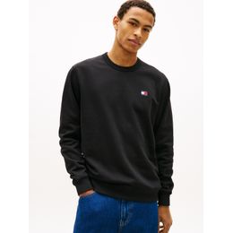 Sweatshirt Tommy Jeans "TJM REG BADGE CREW EXT", Herren, Gr. 4XL, schwarz, Sweatware, Obermaterial: 100% Baumwolle, regular fit normal, Rundhals, Rippb&uuml;ndchen, Sweatshirts Sweatshirt