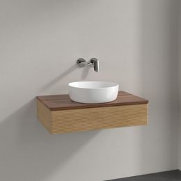 Villeroy & Boch Villeroy und Boch Antao Waschtisch-Unterschrank K08112HN 80x19x50cm, Waschbeckenplattenfarbe warm walnut, honey oak