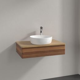 Villeroy & Boch Villeroy und Boch Antao Waschtisch-Unterschrank K08051HM 80x19x50cm, Hahnloch, Waschbeckenplattenfarbe honey oak, warm walnut