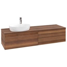 Villeroy & Boch Villeroy und Boch Antao Waschtisch-Unterschrank K26052HM 160x36x50cm, Hahnlochbohrung, Waschbeckenplattenfarbe warm walnut, warm walnut