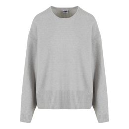 Rundhalspullover Urban Classics "Urban Classics Ladies Soft Oversized Sweater", Damen, Gr. L, lightasphalt, 76% Polyester, 10% Polyacryl, 8% Polyamid, 6% Elasthan, unifarben, oversize, Rundhals, Pullover Rundhalspullover