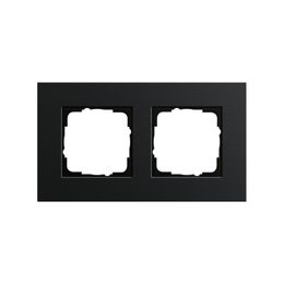 GIRA Abdeckrahmen 2-fach aluminium schwarz 0212126)