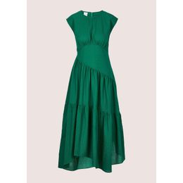 Madeleine Mode Midikleid MADELEINE "Midikleid Baumwollkleid mit Stufenrock", Damen, Gr. 44, N-Gr, gr&uuml;n, Obermaterial: 100% Baumwolle CO., Modern, figurumspielend, Kleider Midikleid, Kleid mit asymetrischen Stufenrock und modernen Teilungsn&auml;hten