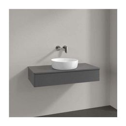 Villeroy & Boch Villeroy und Boch Antao Waschtisch-Unterschrank K09150GK 100x19x50cm, Hahnloch, Waschbeckenplattenfarbe Lack, anthracite matt lacquer