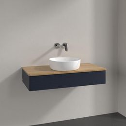 Villeroy & Boch Villeroy und Boch Antao Waschtisch-Unterschrank K09111HG 100x19x50cm, Waschbeckenplattenfarbe honey oak, midnight blue matt lacquer