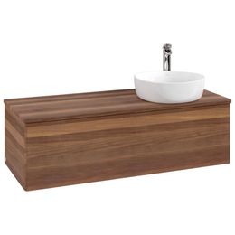 Villeroy & Boch Villeroy und Boch Antao Waschtisch-Unterschrank K34052HM 120x36x50cm, Hahnloch, Waschbeckenplattenfarbe warm walnut, warm walnut