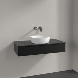 Villeroy & Boch Villeroy und Boch Antao Waschtisch-Unterschrank K09010PD 100x19x50cm, Waschbeckenplattenfarbe Lack, black matt lacquer