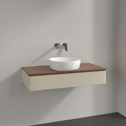 Villeroy & Boch Villeroy und Boch Antao Waschtisch-Unterschrank K09012HJ 100x19x50cm, Waschbeckenplattenfarbe warm walnut, silk grey matt lacquer