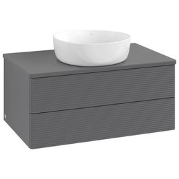 Villeroy & Boch Villeroy und Boch Antao Waschtisch-Unterschrank K19110GK 80x36x50cm, Waschbeckenplattenfarbe Lack, anthracite matt lacquer