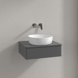 Villeroy & Boch Villeroy und Boch Antao Waschtisch-Unterschrank K07010GK 60x19x50cm, Waschbeckenplattenfarbe Lack, anthracite matt lacquer
