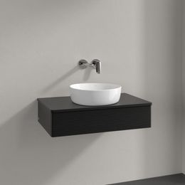 Villeroy & Boch Villeroy und Boch Antao Waschtisch-Unterschrank K08110PD 80x19x50cm, Waschbeckenplattenfarbe Lack, black matt lacquer