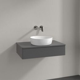 Villeroy & Boch Villeroy und Boch Antao Waschtisch-Unterschrank K08110GK 80x19x50cm, Waschbeckenplattenfarbe Lack, anthracite matt lacquer