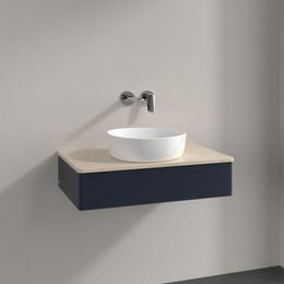 Villeroy & Boch Villeroy und Boch Antao Waschtisch-Unterschrank K08113HG 80x19x50cm, Waschbeckenplattenfarbe botticino, midnight blue matt lacquer