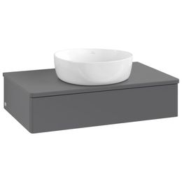 Villeroy & Boch Villeroy und Boch Antao Waschtisch-Unterschrank K08050GK 80x19x50cm, Hahnloch, Waschbeckenplattenfarbe Lack, anthracite matt lacquer