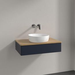 Villeroy & Boch Villeroy und Boch Antao Waschtisch-Unterschrank K08011HG 80x19x50cm, Waschbeckenplattenfarbe honey oak, midnight blue matt lacquer