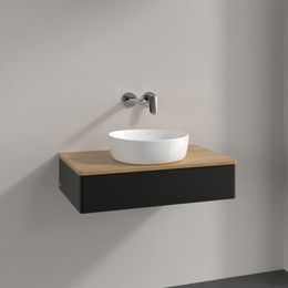 Villeroy & Boch Villeroy und Boch Antao Waschtisch-Unterschrank K08011PD 80x19x50cm, Waschbeckenplattenfarbe honey oak, black matt lacquer