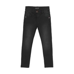 5-Pocket-Jeans Minymo "5-Pocket-Jeans MIJeans", M&auml;dchen, Gr. 110, N-Gr, schwarz (grau schwarz), Obermaterial: 80% Baumwolle CO. 19% Polyester PES. 1% Elasthan EL., Hosen 5-Pocket-Jeans