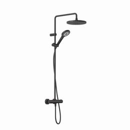 Kludi DIVE Dive X 3S Thermostat-Dual-Shower-System 6906739-00 mit Handbrause, Kopfbrause &Oslash; 250 mm, schwarz matt