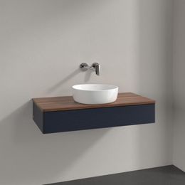 Villeroy & Boch Villeroy und Boch Antao Waschtisch-Unterschrank K09112HG 100x19x50cm, Waschbeckenplattenfarbe warm walnut, midnight blue matt lacquer