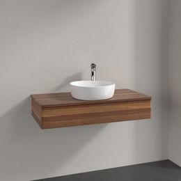 Villeroy & Boch Villeroy und Boch Antao Waschtisch-Unterschrank K09052HM 100x19x50cm, Hahnloch, Waschbeckenplattenfarbe warm walnut, warm walnut