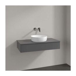 Villeroy & Boch Villeroy und Boch Antao Waschtisch-Unterschrank K09050GK 100x19x50cm, Hahnloch, Waschbeckenplattenfarbe Lack, anthracite matt lacquer