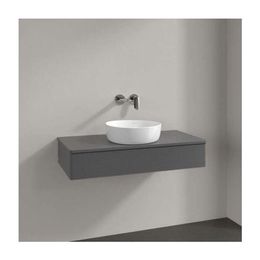 Villeroy & Boch Villeroy und Boch Antao Waschtisch-Unterschrank L09150GK mit Beleuchtung, 1 Auszug, 1000 x 190 x 500 mm, Front mit Struktur, Anthracite Matt Lacquer / Anthracite Matt Lacquer