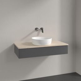 Villeroy & Boch Villeroy und Boch Antao Waschtisch-Unterschrank K09113GK 100x19x50cm, Waschbeckenplattenfarbe botticino, anthracite matt lacquer