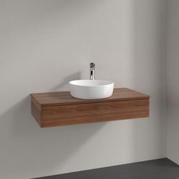 Villeroy & Boch Villeroy und Boch Antao Waschtisch-Unterschrank K09152HM 100x19x50cm, Hahnloch, Waschbeckenplattenfarbe warm walnut, warm walnut