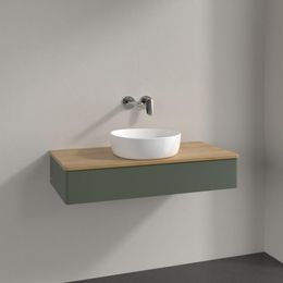 Villeroy & Boch Villeroy und Boch Antao Waschtisch-Unterschrank K09011HL 100x19x50cm, Waschbeckenplattenfarbe honey oak, leaf green matt lacquer