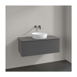 Villeroy & Boch Villeroy und Boch Antao Waschtisch-Unterschrank L31110GK mit Beleuchtung, 1 Auszug, 1000 x 360 x 500 mm, Front mit Struktur, Anthracite Matt Lacquer / Anthracite Matt Lacquer