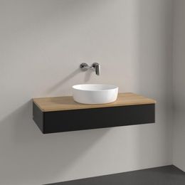 Villeroy & Boch Villeroy und Boch Antao Waschtisch-Unterschrank K09011PD 100x19x50cm, Waschbeckenplattenfarbe honey oak, black matt lacquer