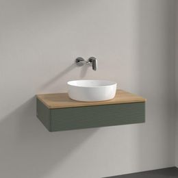 Villeroy & Boch Villeroy und Boch Antao Waschtisch-Unterschrank K08111HL 80x19x50cm, Waschbeckenplattenfarbe honey oak, leaf green matt lacquer