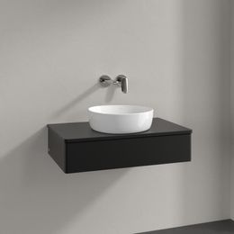 Villeroy & Boch Villeroy und Boch Antao Waschtisch-Unterschrank K08010PD 80x19x50cm, Waschbeckenplattenfarbe Lack, black matt lacquer
