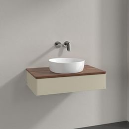 Villeroy & Boch Villeroy und Boch Antao Waschtisch-Unterschrank K08012HJ 80x19x50cm, Waschbeckenplattenfarbe warm walnut, silk grey matt lacquer