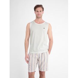 Tanktop Lerros, Herren, Gr. L, broken wei&szlig;, Single Jersey, Obermaterial: 100% Baumwolle, unifarben, regular fit h&uuml;ftbedeckend, Rundhals, Tops Tanktop, Sommershirt/&auml;rmellos mit Logodruck