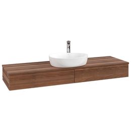 Villeroy & Boch Villeroy und Boch Antao Waschtisch-Unterschrank K14152HM 160x19x50cm, Hahnlochbohrung, Waschbeckenplattenfarbe warm walnut, warm walnut